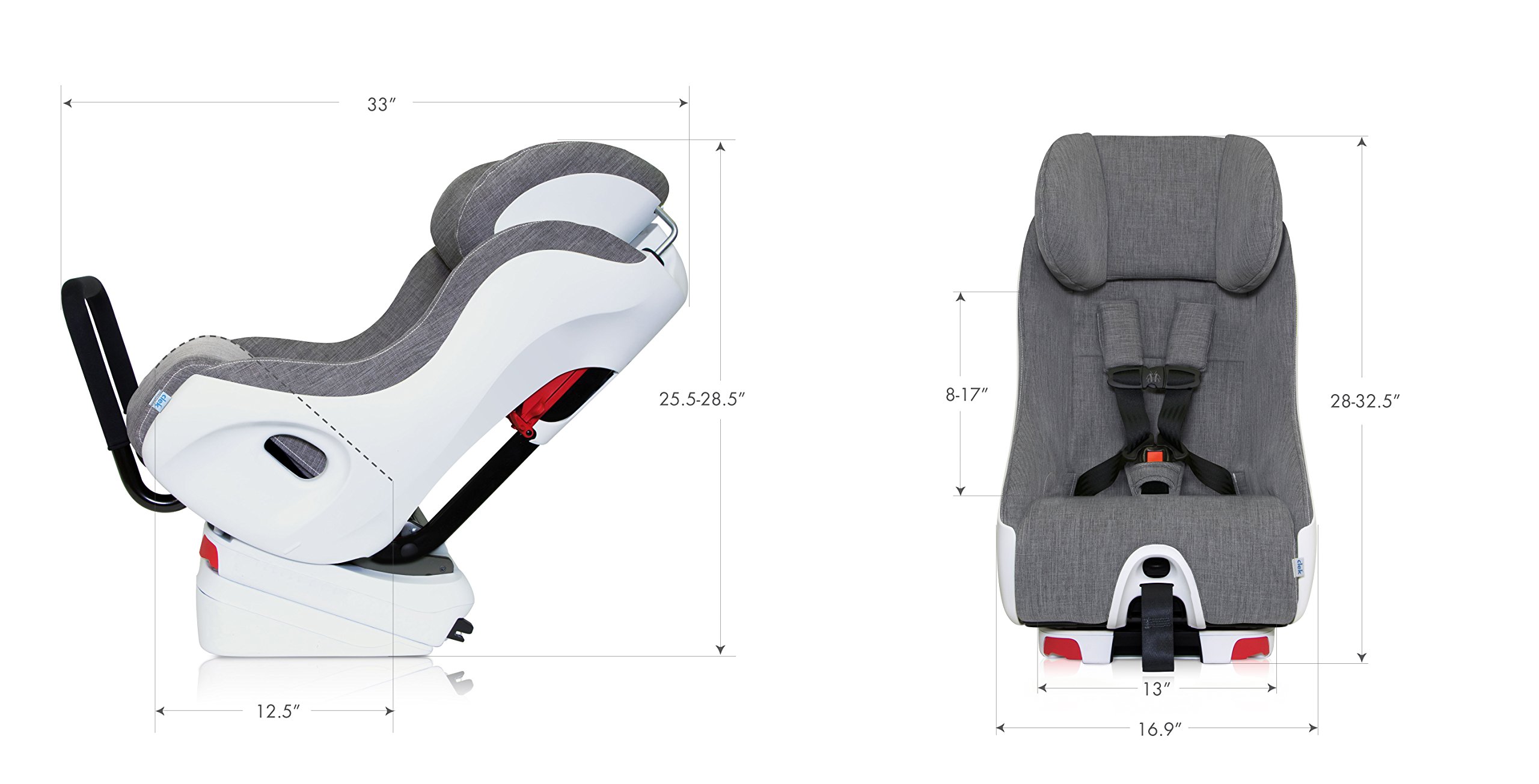 Clek Foonf Convertible Car Seat with Adjustable Headrest, Reclining Design, LATCH System, and Flame-Retardant-Free (Ten Year Blue)