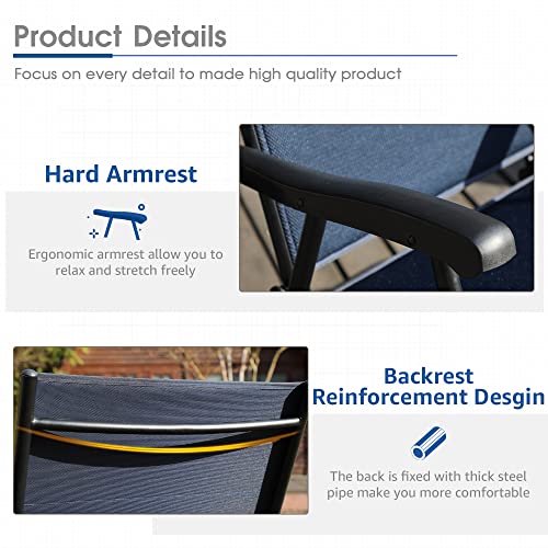 NATURAL EXPRESSIONS Folding Patio Rocking Chairs,Outdoor Oversized Textilene & 3D Mesh Fabric Rocker with High Back Hard Armrest,Portable Rocking Chair for Garden, Backyard, Porch, 300lb