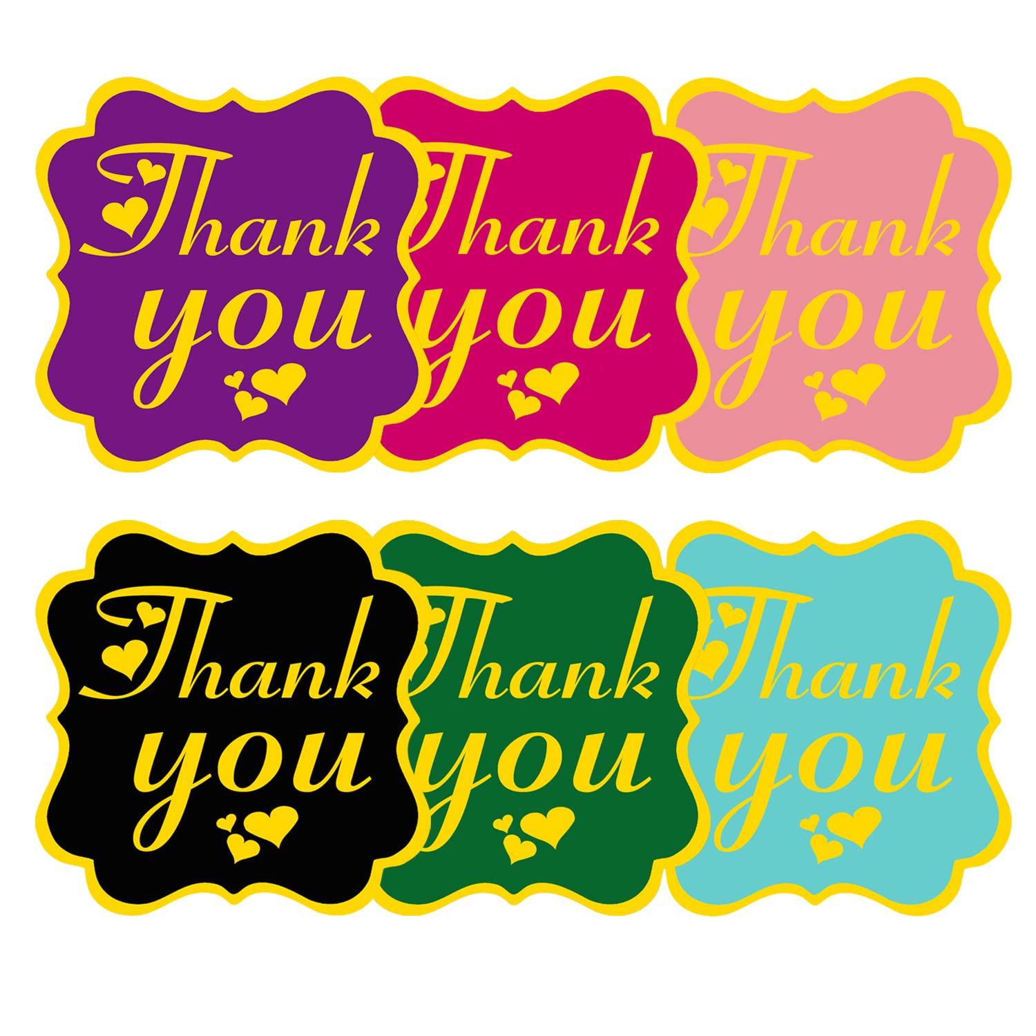 OPG Gold Foil Thank You Stickers, ,2" Round Stickers for Gift, Weddingļ¼Birthday,180pcs Thank You Labels Stickers (Fancy Frame)