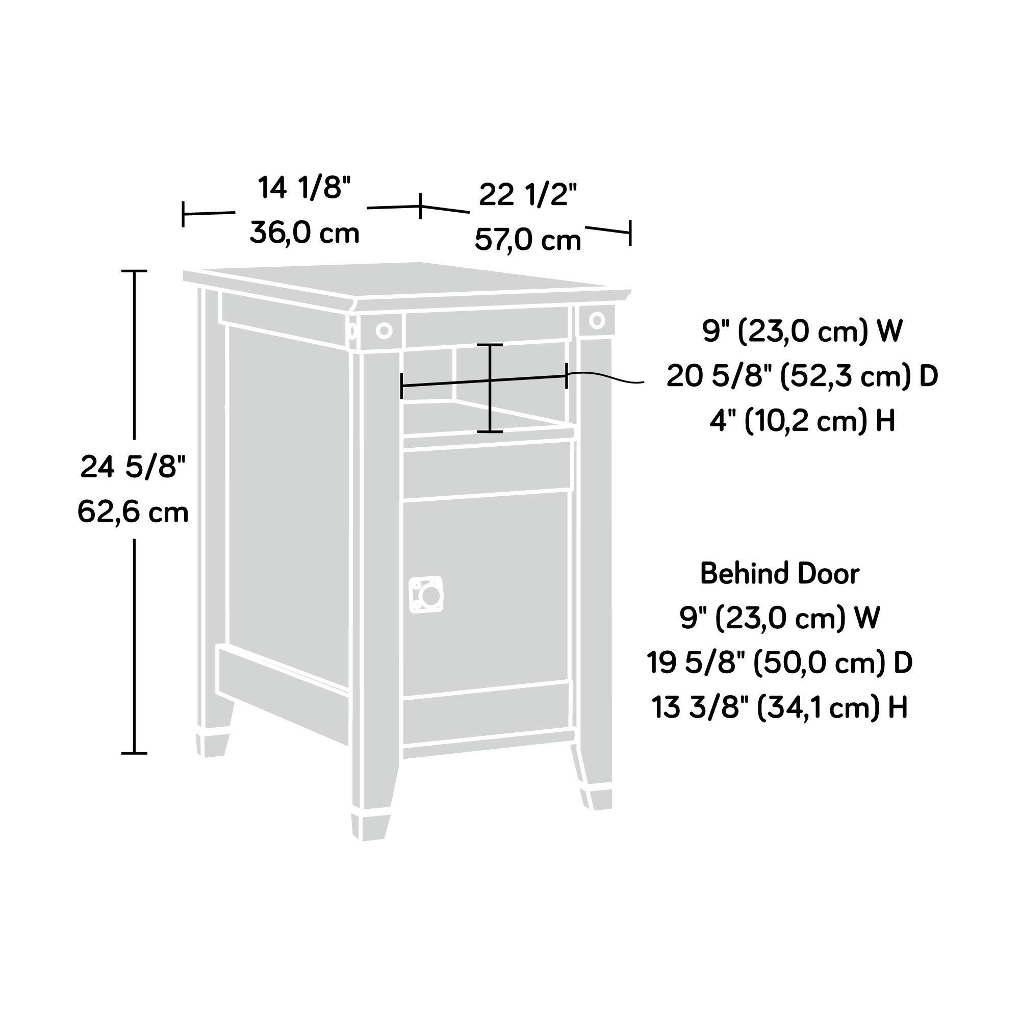 Sauder Carson Forge Side Table, Washington Cherry finish