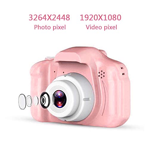 eDealz Full 1080P Kids Selfie HD Compact Digital Photo and Video Rechargeable Camera with 32GB TF Card & 2" LCD Screen and Micro USB Charging Drop Proof Blue (Pink)