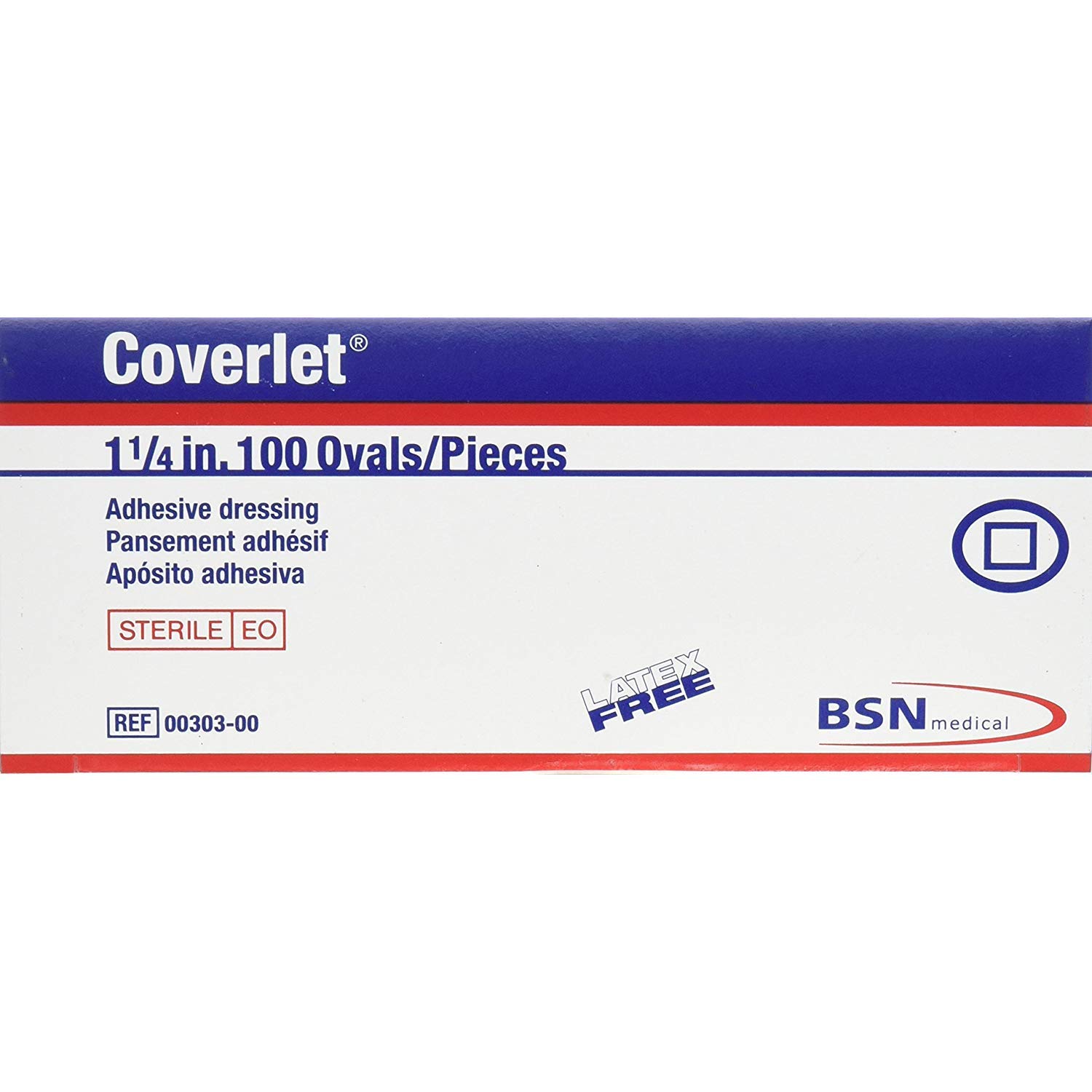 COVERLET OVAL BANDAGES, 1 1/4" (Box of 100)