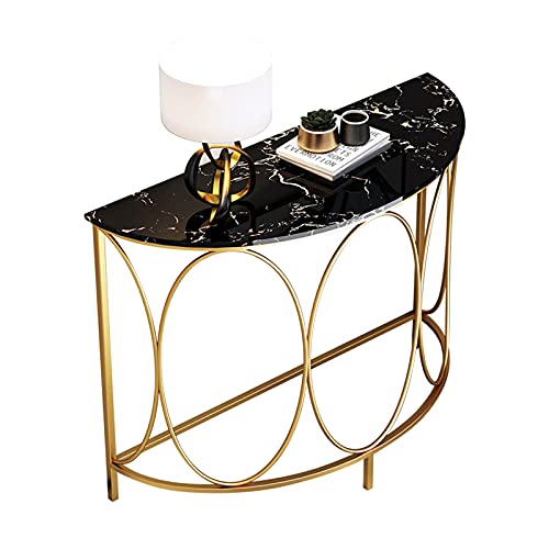 Coffee Table Wrought Iron Console Table by The Wall Table Golden Semicircular Storage Table Foyer Cabinet 31.4Ă11.8Ă31.4 Inches