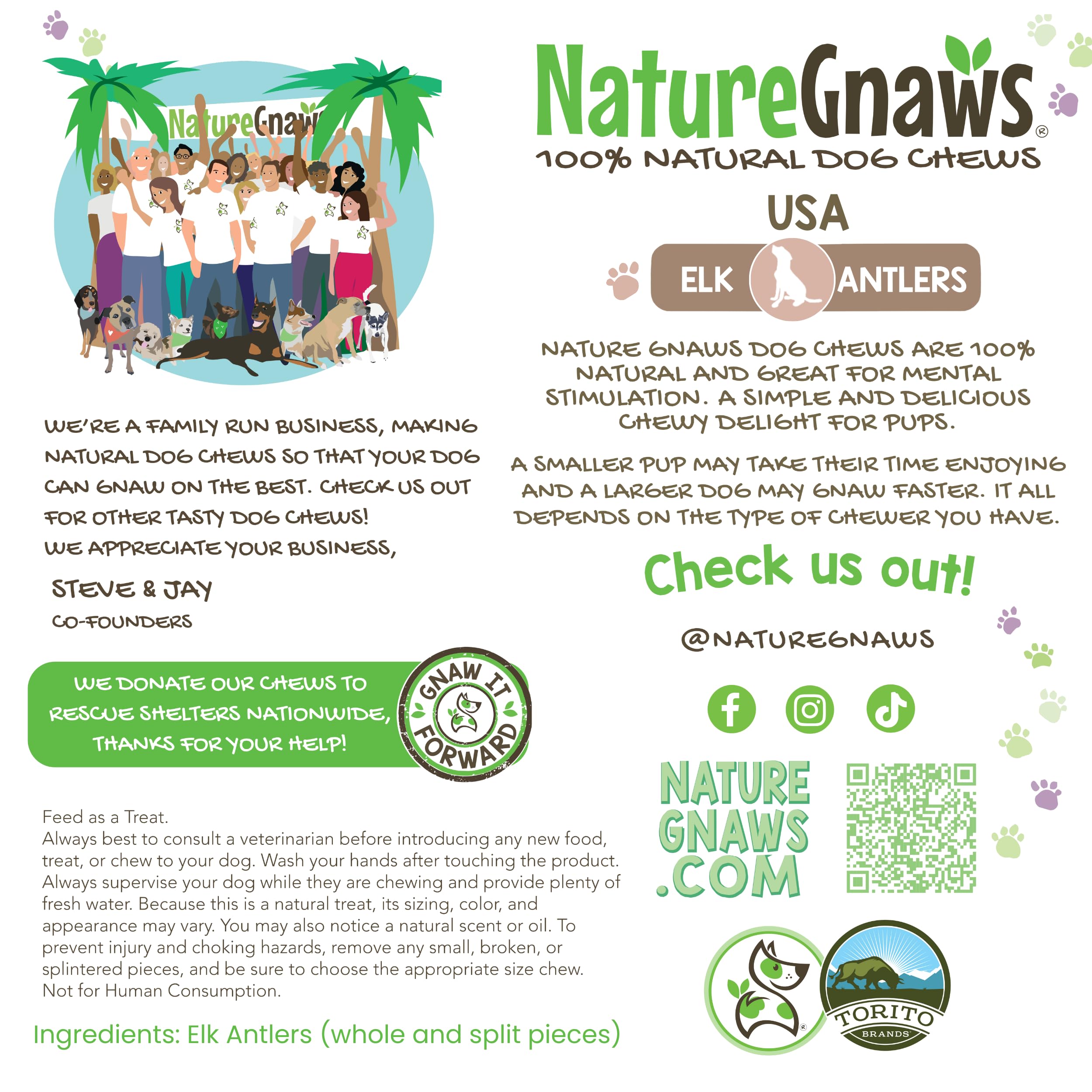 Nature Gnaws USA Elk Antlers for Dogs 5-8" (5 Count) - Mix of Split and Whole Pieces - Long Lasting for Aggressive Chewers - Natural Dog Chew Bones