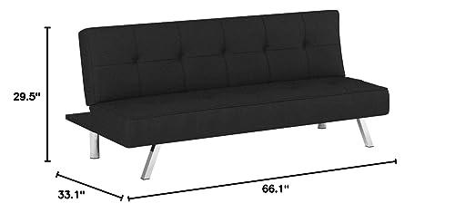 Serta Rane Convertible Sofa Bed, 66.1" W x 33.1" D x 29.5" H, Black