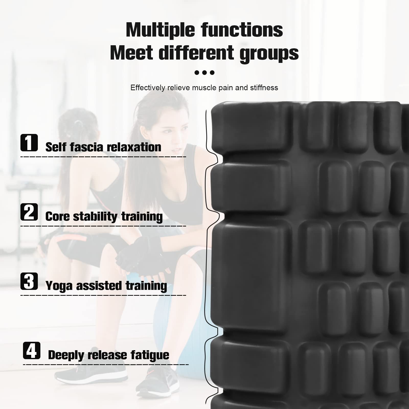 Foam Roller,IEKEODI 30CM Trigger Point Exercise Roller, High Density Muscle Roller, Myofascial Release, Deep Tissue Trigger Muscles Roller Set for Pain Relief Massage,Exercise,Pilates