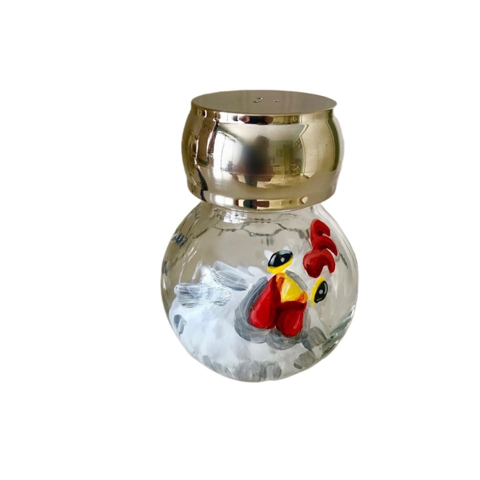 Painted Chicken Salt And Pepper Shaker, Farmhouse Cute Salt Pepper Shaker Set For Kitchen Table, Kitchen Decor Accessories - Large Seasoning Shakers Bottle Set *55* (Color : Black)