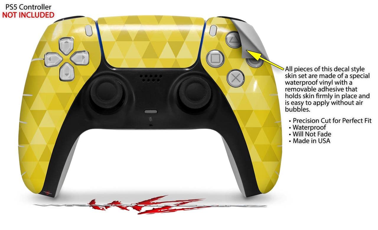 WraptorSkinz Skin Wrap compatible with Sony PS5 DualSense Controller Triangle Mosaic Yellow (CONTROLLER NOT INCLUDED)