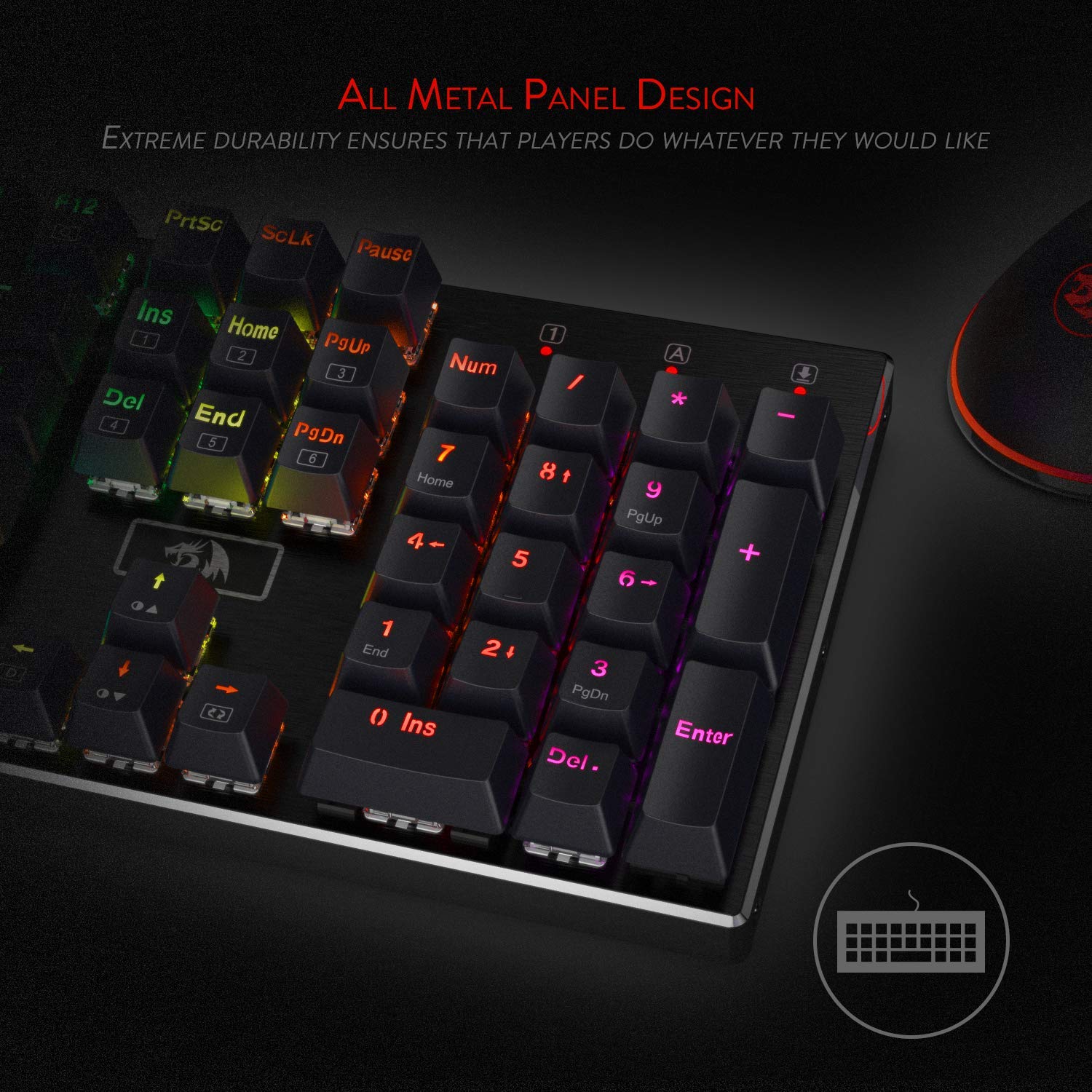 CYOIDAI K556 RGB LED Backlit Wired Mechanical Gaming Keyboard, Aluminum Base, 104 Standard Keys (Renewed)