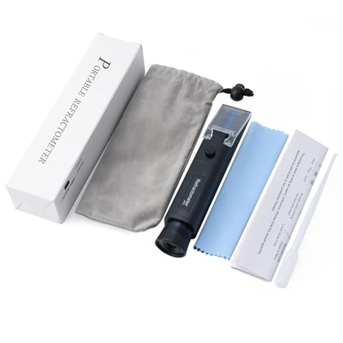 KYKYK Refractometer, 4 in 1 Antifreeze Refractometer Engine Fluid Glycol Antifreeze Point Car Battery ATC Handheld Tester for Fruit, Homebrewing, Juice, Vegetables