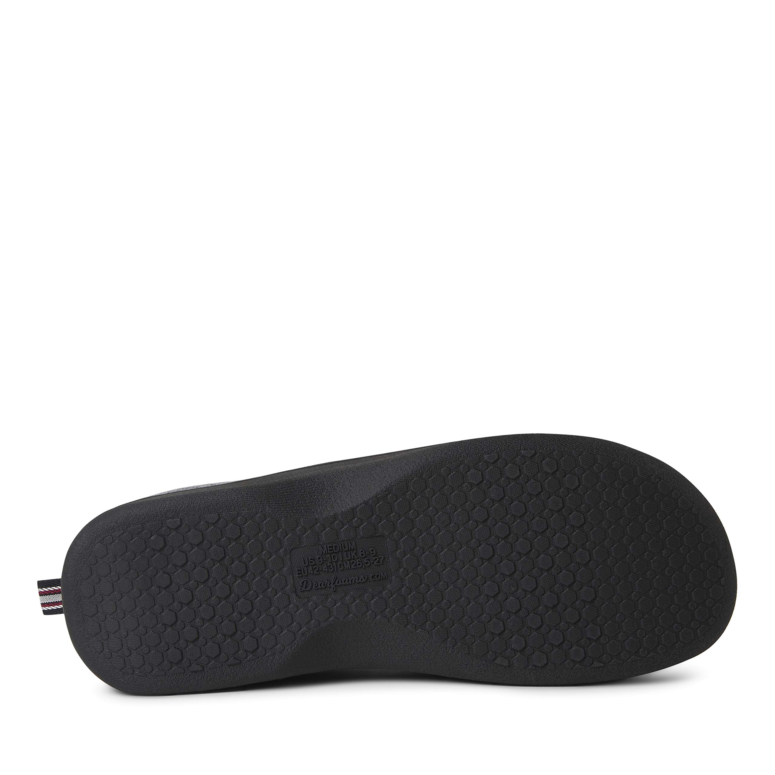 Dearfoams Men's Nathan Waffle Knit Clog Slipper, Dark Heather Grey, Large