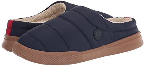 Dearfoams Men's Andre Indoor Outdoor Memory Foam Sport Lounge Clog Slipper, Peacoat, Medium