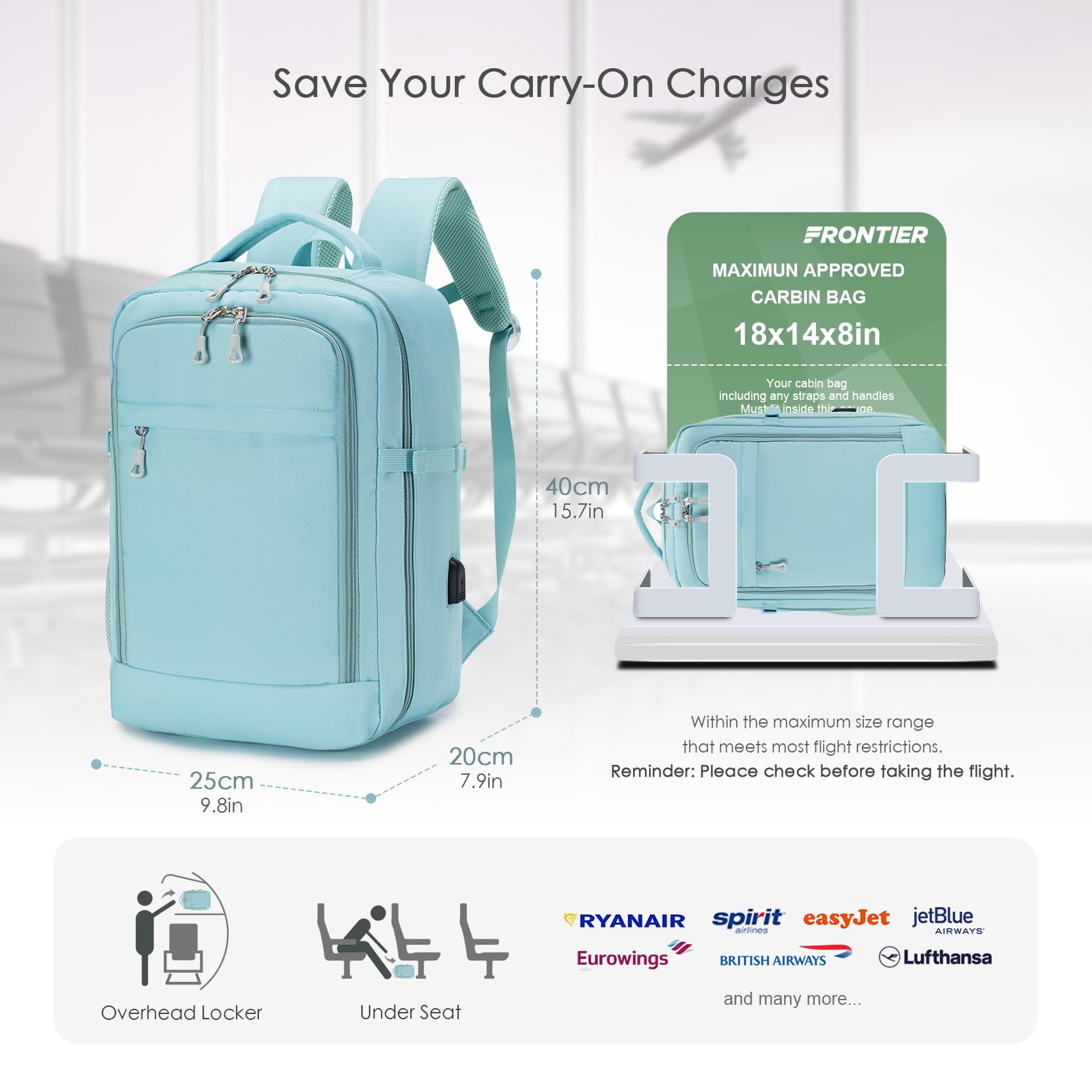 COSCOOA Travel Backpack for Men Women 15.7x7.8x9.8 Inch 20L Flight Approved Carry On Backpack Small Luggage Backpack, 15.6 Inch Laptop Business Daypack Weekender Bag