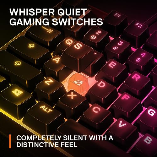 SteelSeries Apex 3 TKL RGB Gaming Keyboard β Tenkeyless Compact Form Factor - 8-Zone RGB Illumination β IP32 Water & Dust Resistant β Whisper Quiet Gaming Switch β Gaming Grade Anti-Ghosting,Black