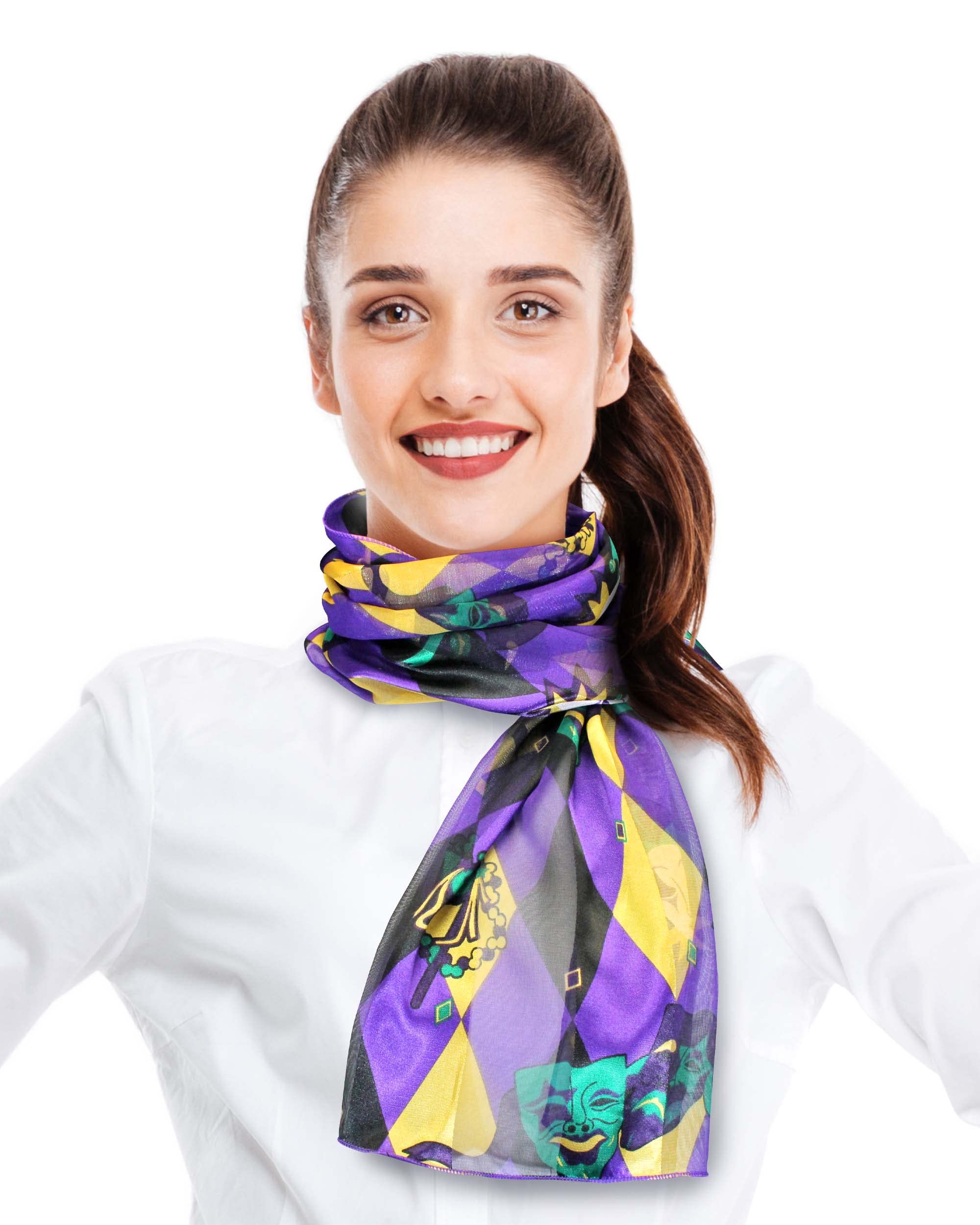 CBC Crown Mardi Gras Scarf Fleur De Lis (Mardi Gras Purple)