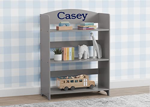 Delta Children Personalized 3-Shelf Wood Bookshelf, Greenguard Gold Certified, Grey