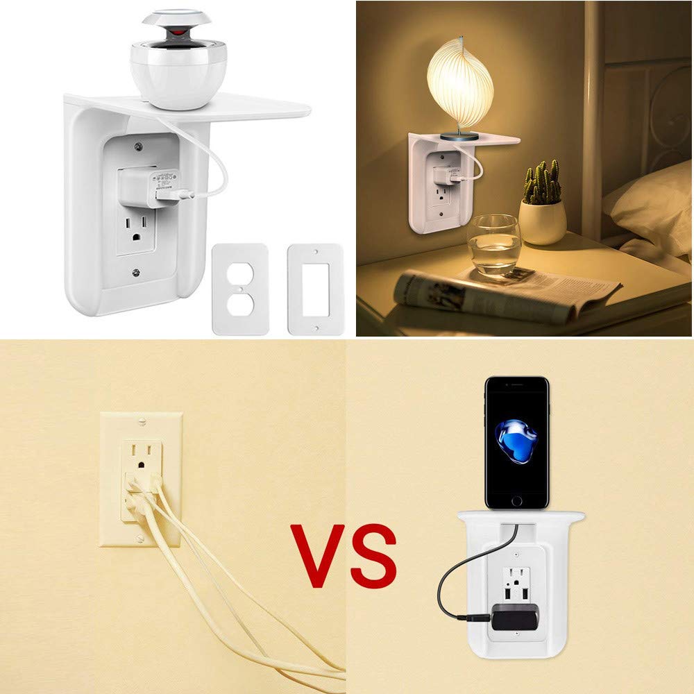 Toxz Ultimate Outlet Shelf Easy Installation Wall Socket Stand Power Perch Shelf,Outlet Holder,Switch Socket Rack,Suitable for The American's Outlet