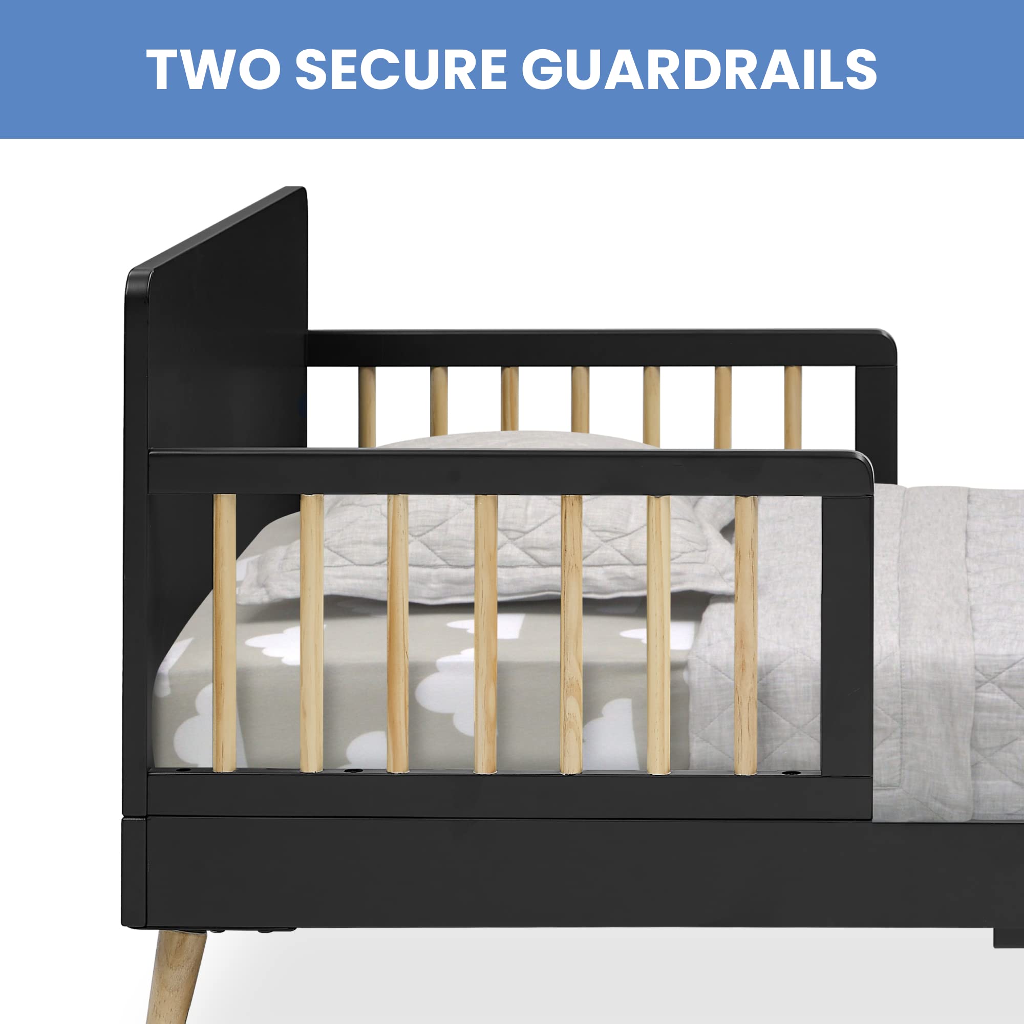 Delta Children Logan Wood Toddler Bed, Greenguard Gold Certified, Mint/Natural