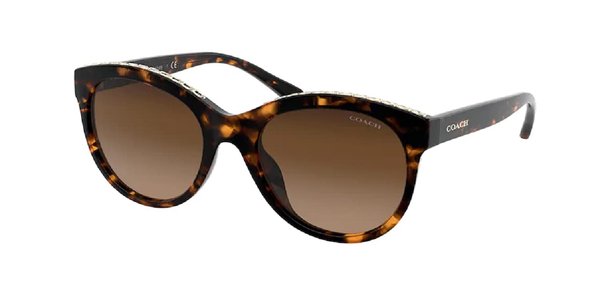 Coach HC8297U 512074 52MM Dark Tortoise/Brown Gradient Phantos Sunglasses for Women + BUNDLE with Designer iWear Eyewear Kit