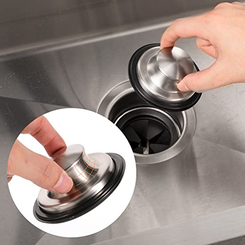 Garbage Disposal Flange Stopper Collar Sink Baffle Kit, Fit Universal 3-1/2 Inch Standard Sink Drain Hole,Kitchen Sink Flange Stopper Replacement Accessories,Stainless Steel(Black)