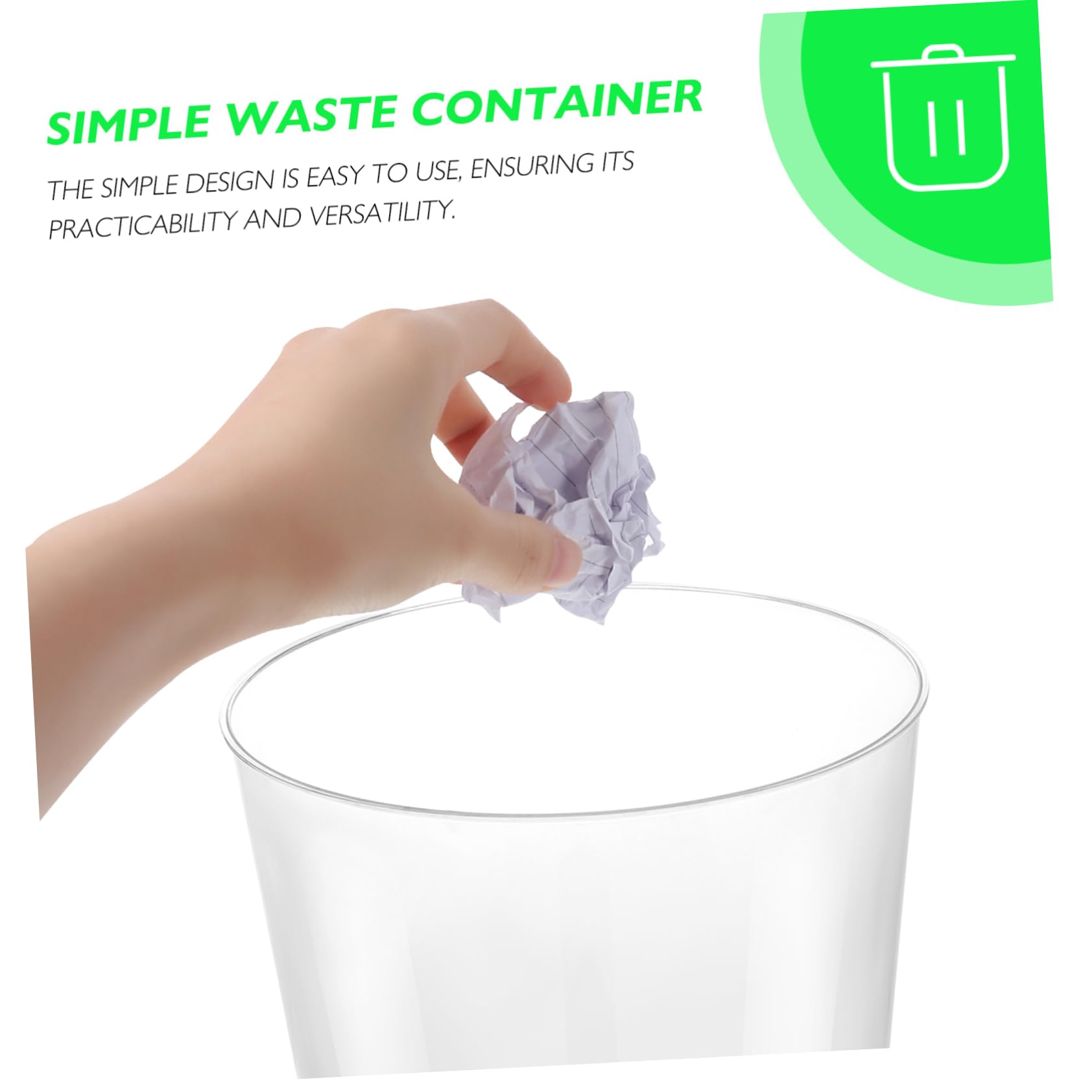 Hohopeti Transparent Trash Can Table Top Decor Bottle Drying Rack Garbage Container Desktop Trash Can Household Decor Home Decoration Waste Bucket Office The Pet Trash Bin Concise