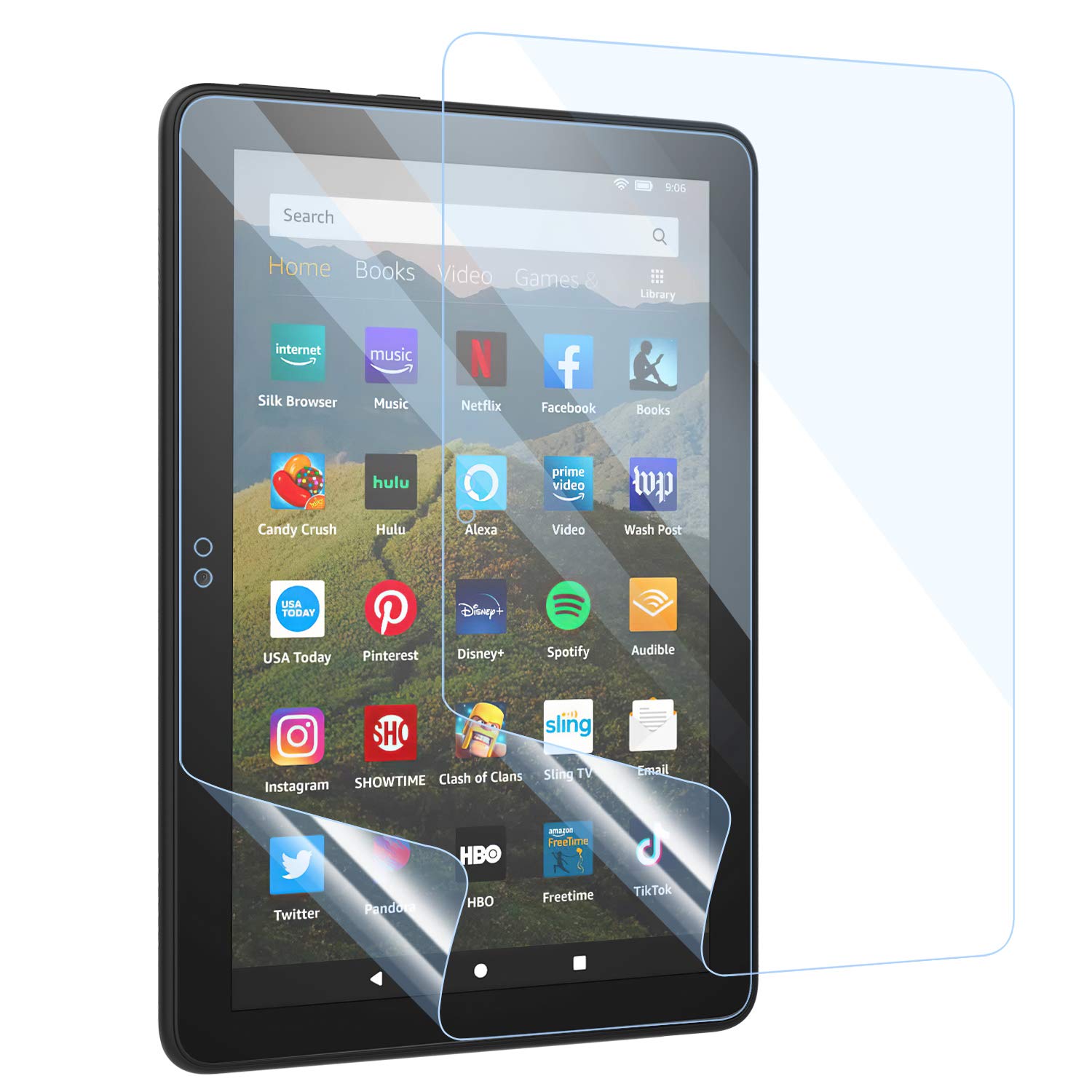 Dadanism Screen Protector Fit Fire HD 8 / Fire HD 8 Plus/Fire HD 8 Kids 2020 Released 10th Gen, Eye Protect 4H Hardness Anti-Scratch Film, [2 Pack] PET Anti Blue Light Protective Film - Light Blue