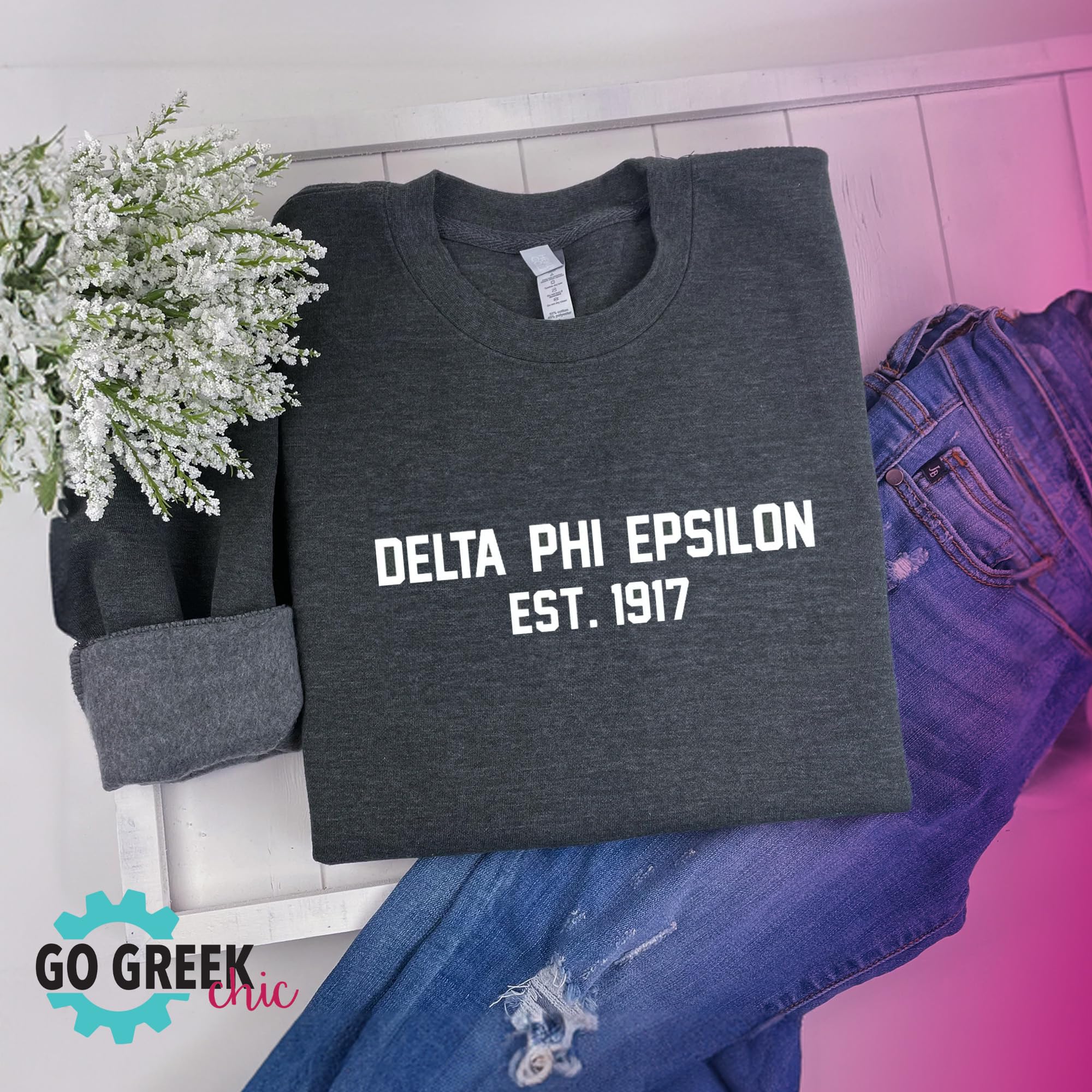 Delta Gamma Est. 1873 Sweatshirt (Small) Grey