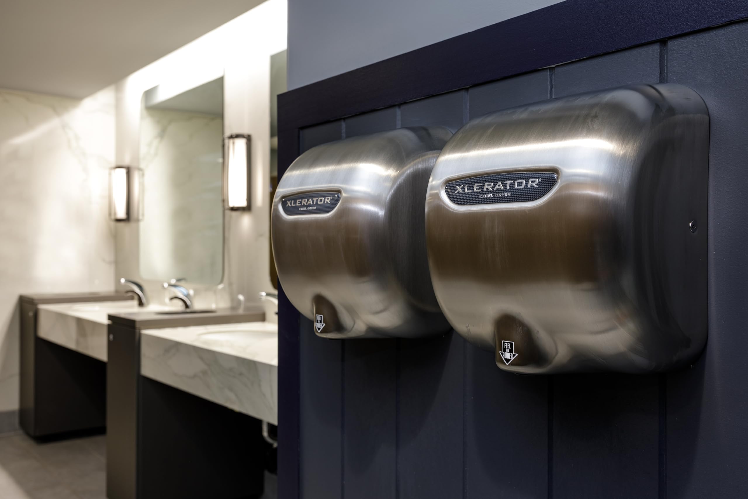 XLERATOR XL-SBX Automatic High Speed Hand Dryer with Brushed Stainless Steel Cover and 1.1 Noise Reduction Nozzle, 5.5 A, 277 V