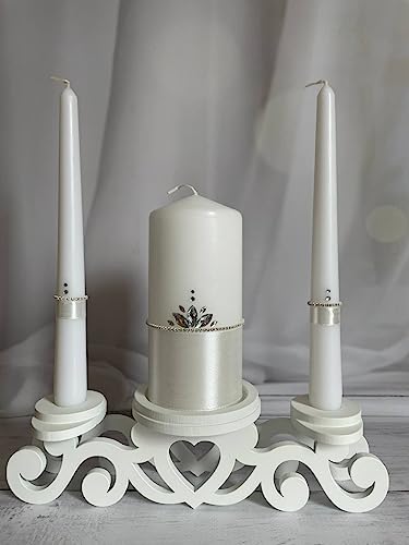 Magik Life Unity Candle Set for Wedding - Wedding Unity Set for Reception and Ceremony - Candle Sets - 6 Inch Pillar and 2 * 10 Inch Tapers