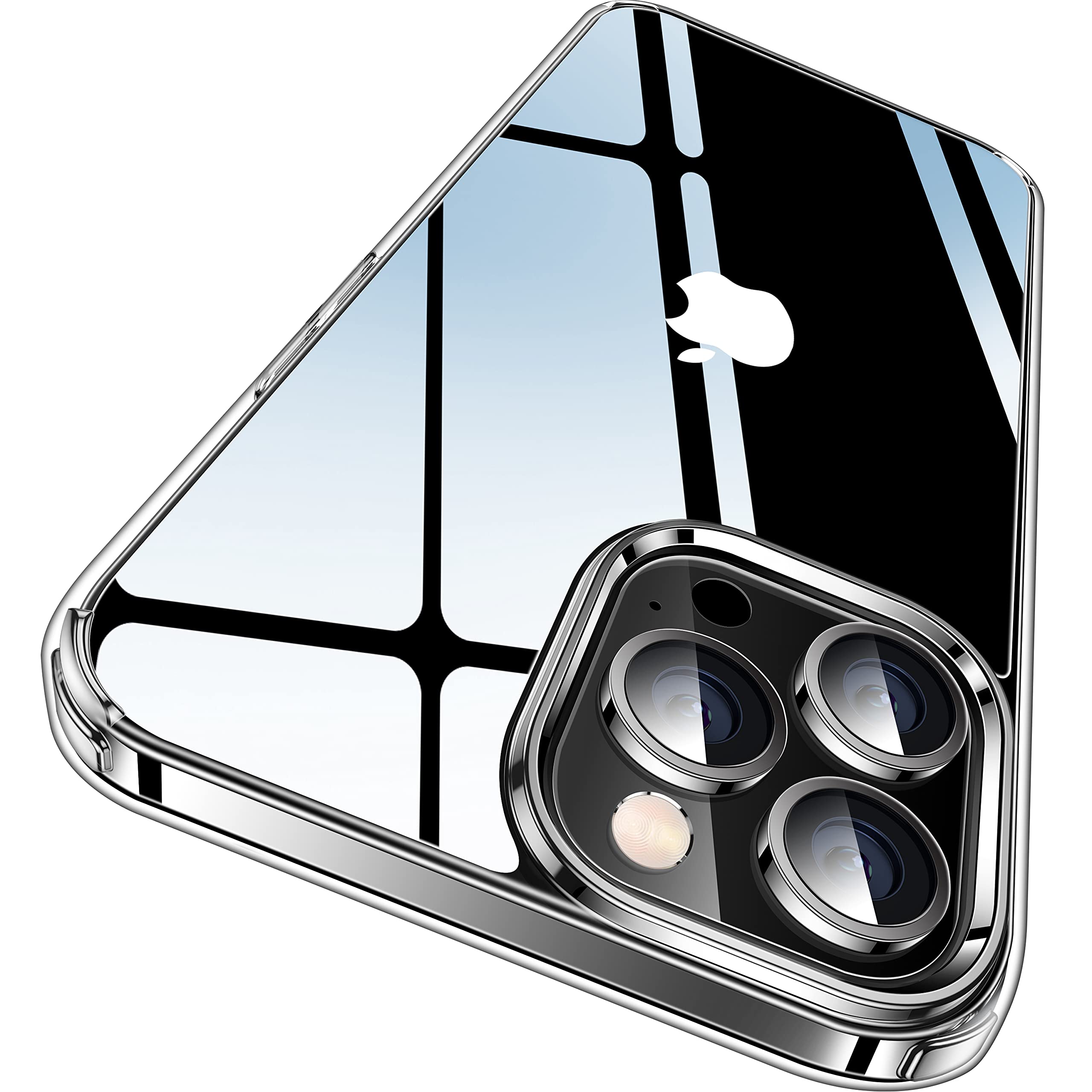 CASEKOO Crystal Clear Designed for iPhone 13 Pro Max Case, [Not Yellowing] [Military Drop Protection] Shockproof Protective Phone Case 6.7 inch 2021 (Black)