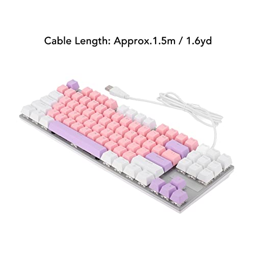 HAIKOO Mechanical Keyboard, Fullkey Conflictfree Mechanical Gaming Keyboard for Computer (Pink)