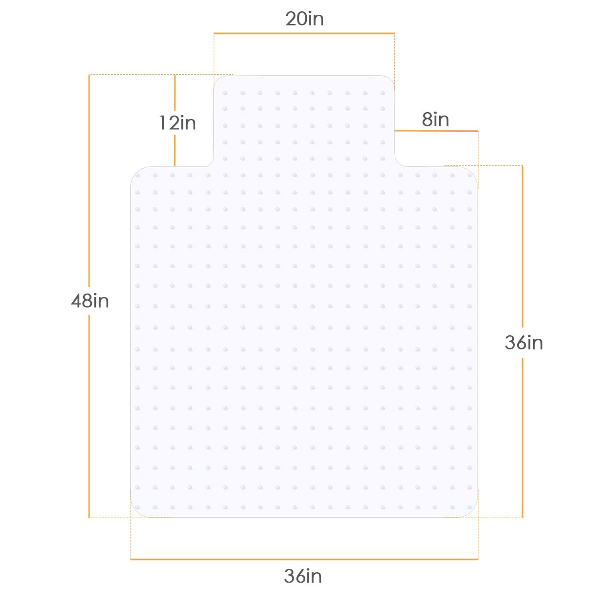 Chair Mat for Carpeted Floor, 36 x 48 inches, Premium Material Chair Mat with Lip, Easy Glide Transparent Mats for Chairs, Good for Desks, Floor Mats for Office
