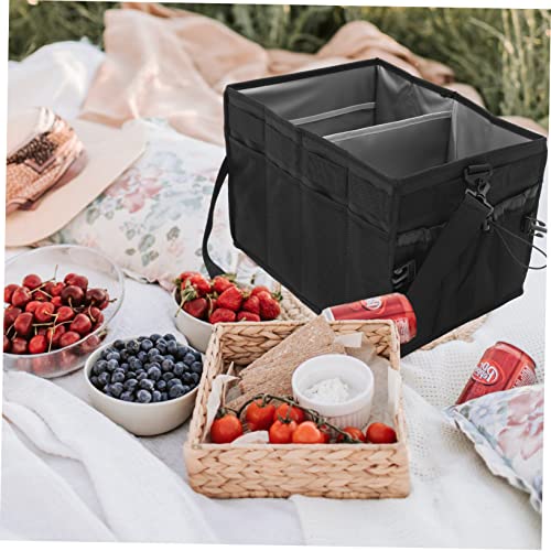 DOITOOL Bbq Storage Box Collapsible Picnic Basket Grill Accessories Picnic Grill Accessory Storage Case Travel Accesories Cargo Organizer Toolkit Outdoor 600d Waterproof Oxford Cloth