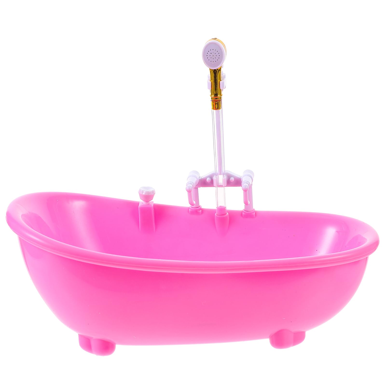 Toyvian Toy Bathtub for Dolls, Baby Doll Real Working Bath Set Electric Bathtub with Shower and Faucet Pretend Play Toy Play Water Accessories Fits Most Dolls Up to 12''