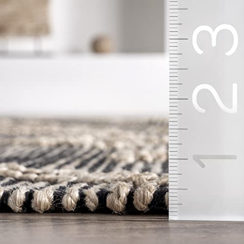 nuLOOM Julianne Handmade High-Low Jute Moroccan Area Rug, 5x8, Beige