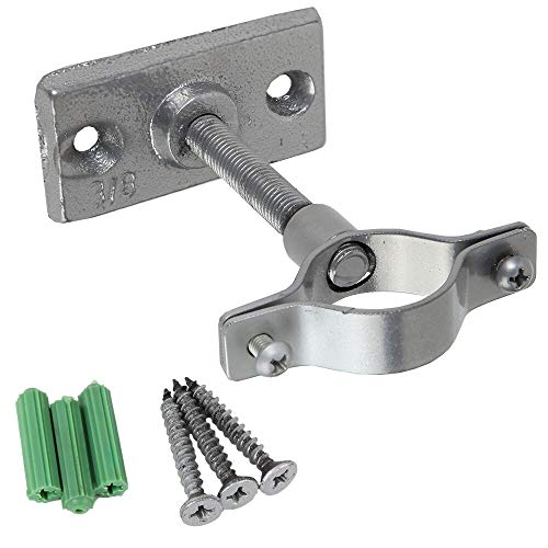 Lily's Home Bar Wall Mount Single Wine Bottle Display Holder, Industrial Design with Mounting Hardware, Works with Wine or Liquor Bottles, Silver Finish (4-1/2β x 1-3/8β x 2-3/4β)
