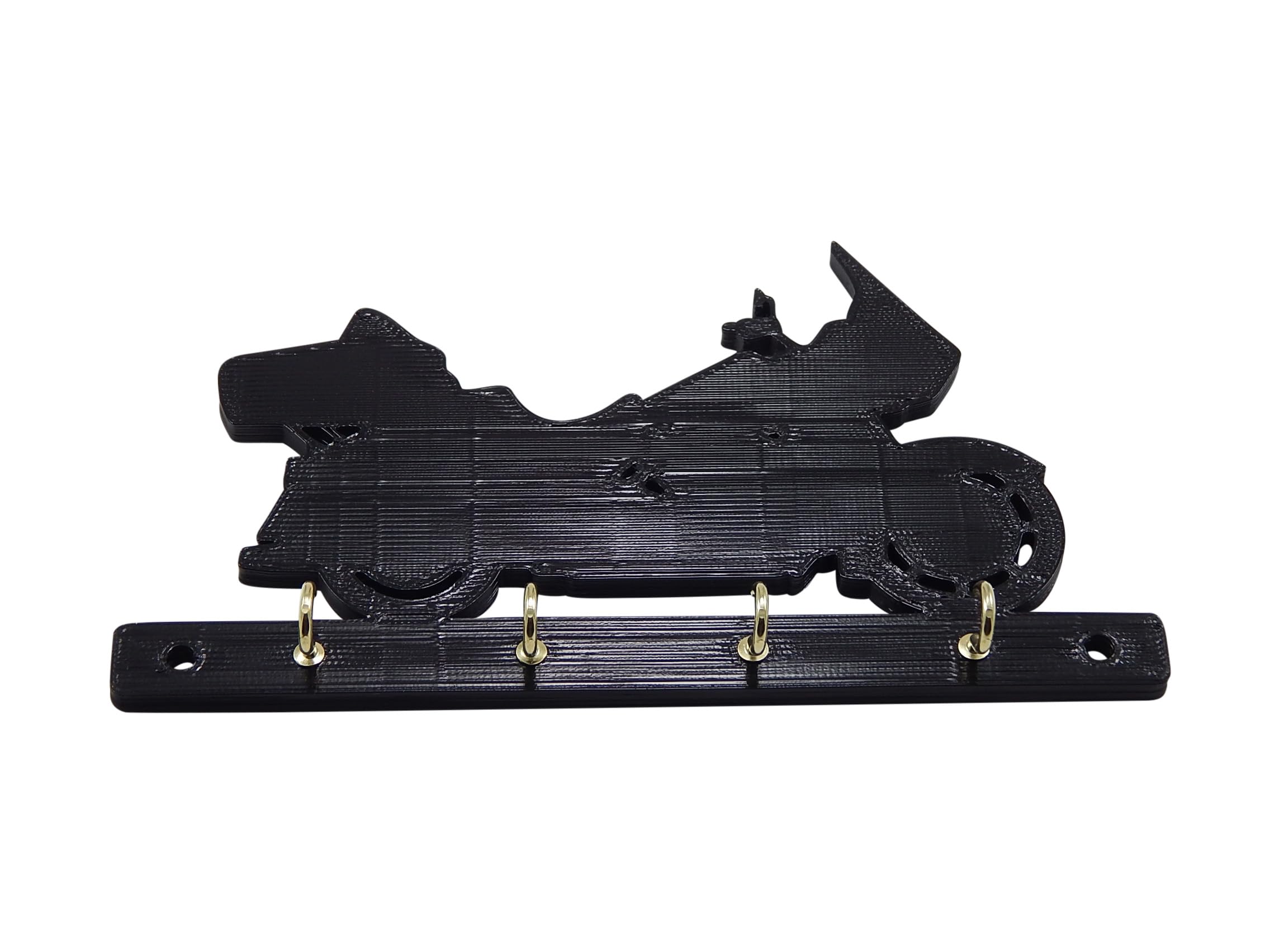 Key Rack Holder Hanger Compatible with Harley Road King Motorcycle Wall Entryway Organization Housewarming New Home Gift - 6" x 3 3/8" x 3/16" - Four Hooks