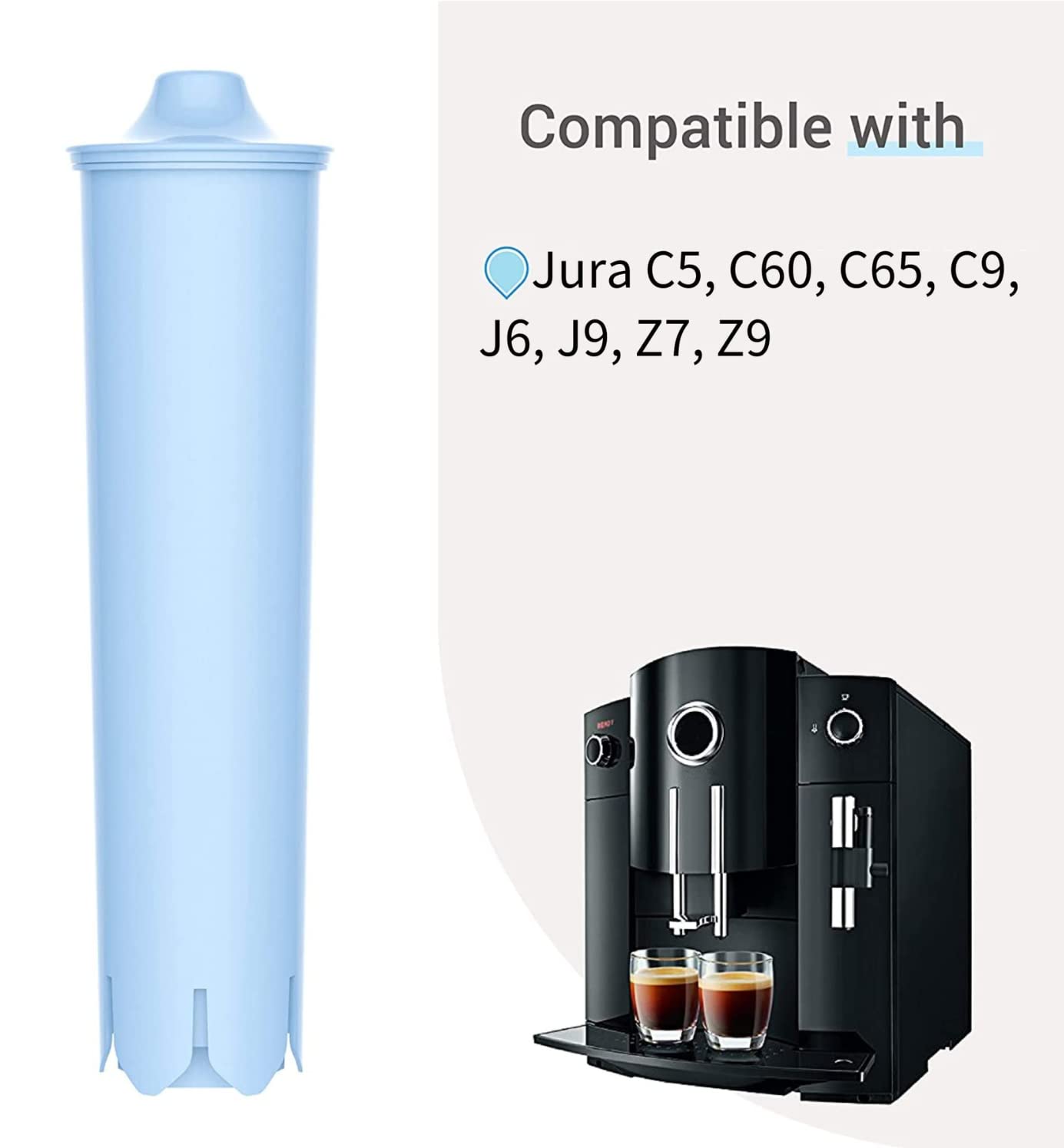 EcoAqua Replacement Filter, Replacement for Jura® Clearyl/Claris Blue Capresso® Clearyl Coffee Machine Water Filter, Pack of 6