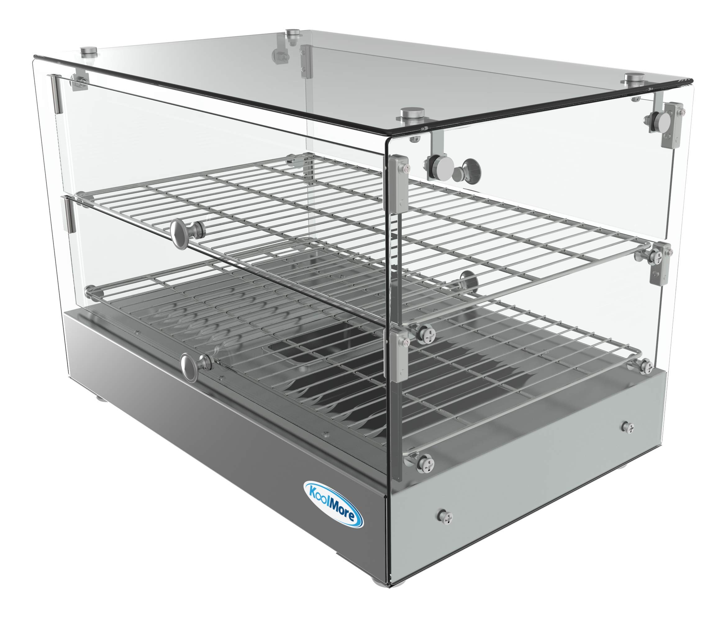 KoolMore - HDC-1.7C 22" Self Service 2 Shelf Commercial Countertop Food Warmer Display Case - 1.7. cu ft, Silver