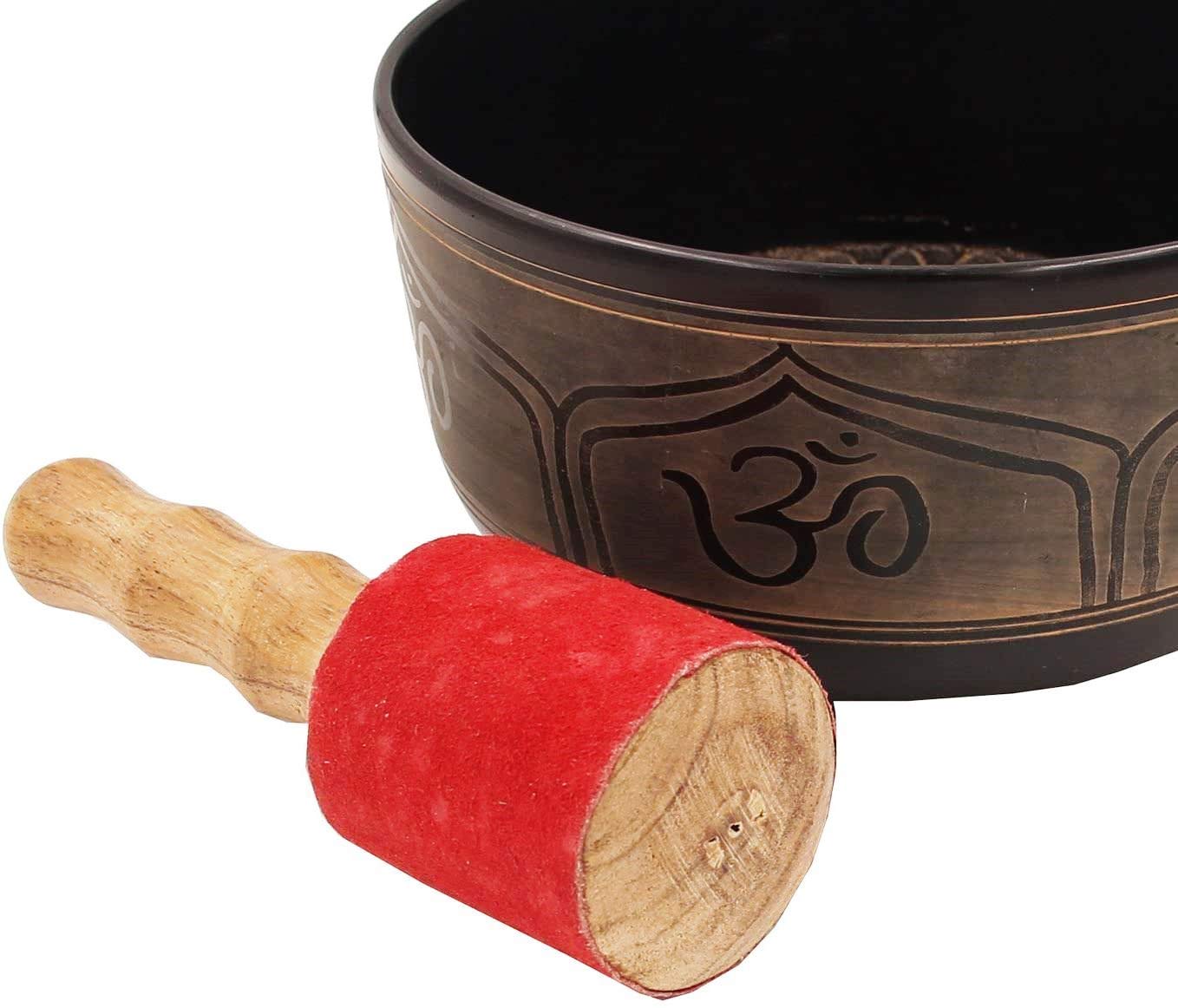 Traditional Tibetan Yoga Hard Wood Singing Bowl Mike Leather Striker Tool Meditation Chakra Healing Prayer Yoga Mindfulness - 1 Pc