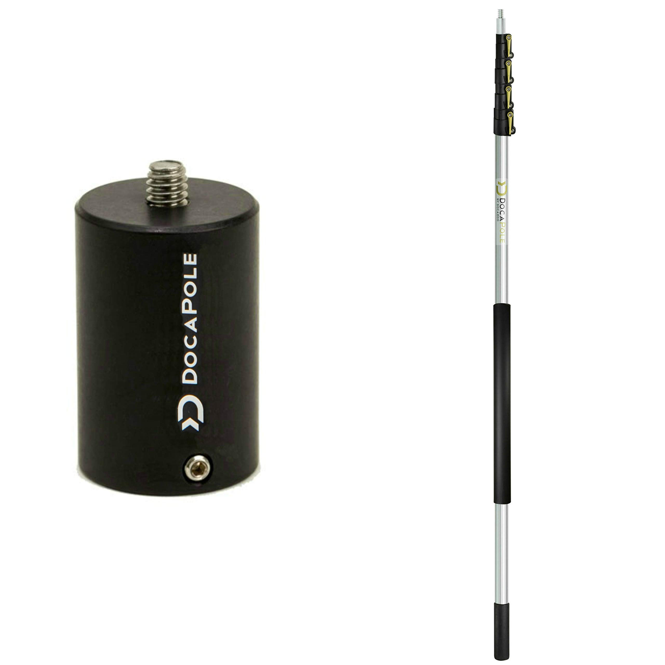 DOCAZOO, 24 Foot Camera Pole β 6-24 ft Extension Pole + Camera Adapter for GoPro, Camera or Video Camera | Provides up to 30 Feet of Reach | Painters Pole Camera Adapter