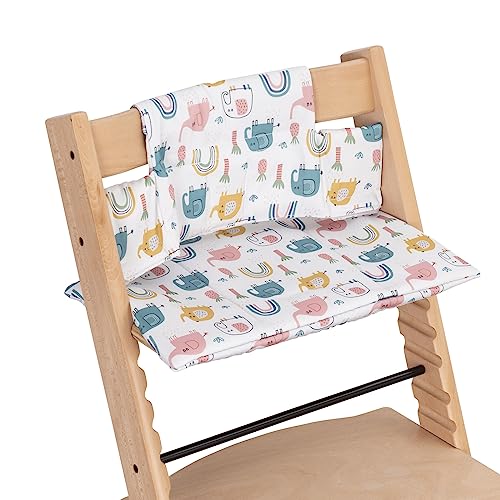 Dadouman Wipe Clean & Compatible Seat Cushion for Stokke Tripp Trapp Chair (Elephants)