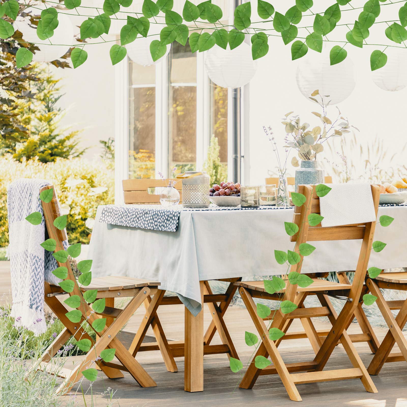 Yatim 94-Ft 12 Pack Artificial Ivy Leaf Garland Plants Vine Hanging Wedding Garland Fake Foliage Flowers Home Kitchen Garden Office Wedding Wall Decor