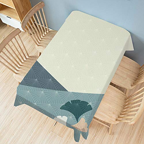 Ginkgo Plant Printed Rectangular Tablecloth Party Dining Table Cover Mat Waterproof Anti-Oil Home Decor Mantel Mesa A6 140x210cm