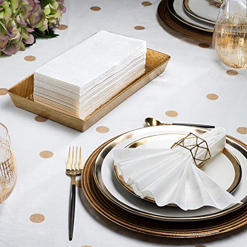 Comfy Package [200 Count - 8.5” x 4” Folded] Linen-Feel Guest Towels - Disposable Cloth Dinner Napkins, Linen Hand Towels for Bathroom, Wedding Napkins (12” x 17 Unfolded)