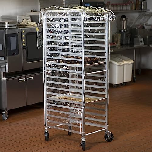 Soro Essentials- Durable Clear Plastic Cover for 20 Tier Commercial Kitchen Bun Pan Sheet Rack β 28β x 23β x 61β Heavy Duty Plastic Sheet Pan Rack Cover with Zippers