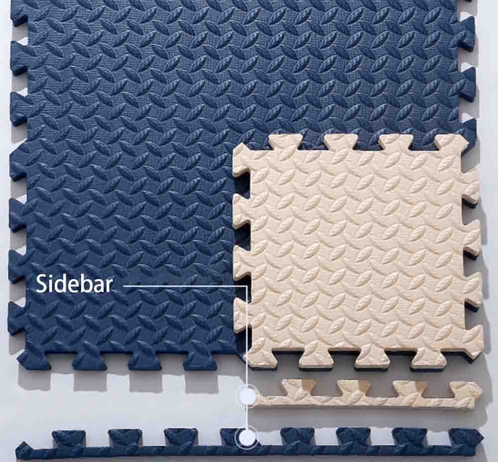 Coyang Gym Floor Mats Home Interlocking Rubber Floor Exercise Training Mat Foam Interlocking Tiles Foam Interlocking Padded Mat Floor Mats Home Workout Mats (30x30x1.2cm/36 Pieces,White+Navyblue)
