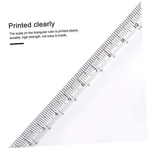NUOBESTY 8pcs Transparent Triangular Ruler Plastic rulers Metric Ruler Machinist Ruler Clear Scale rulers Ruler for Transparent Small Ruler Architecture Supplies Classroom Supplies