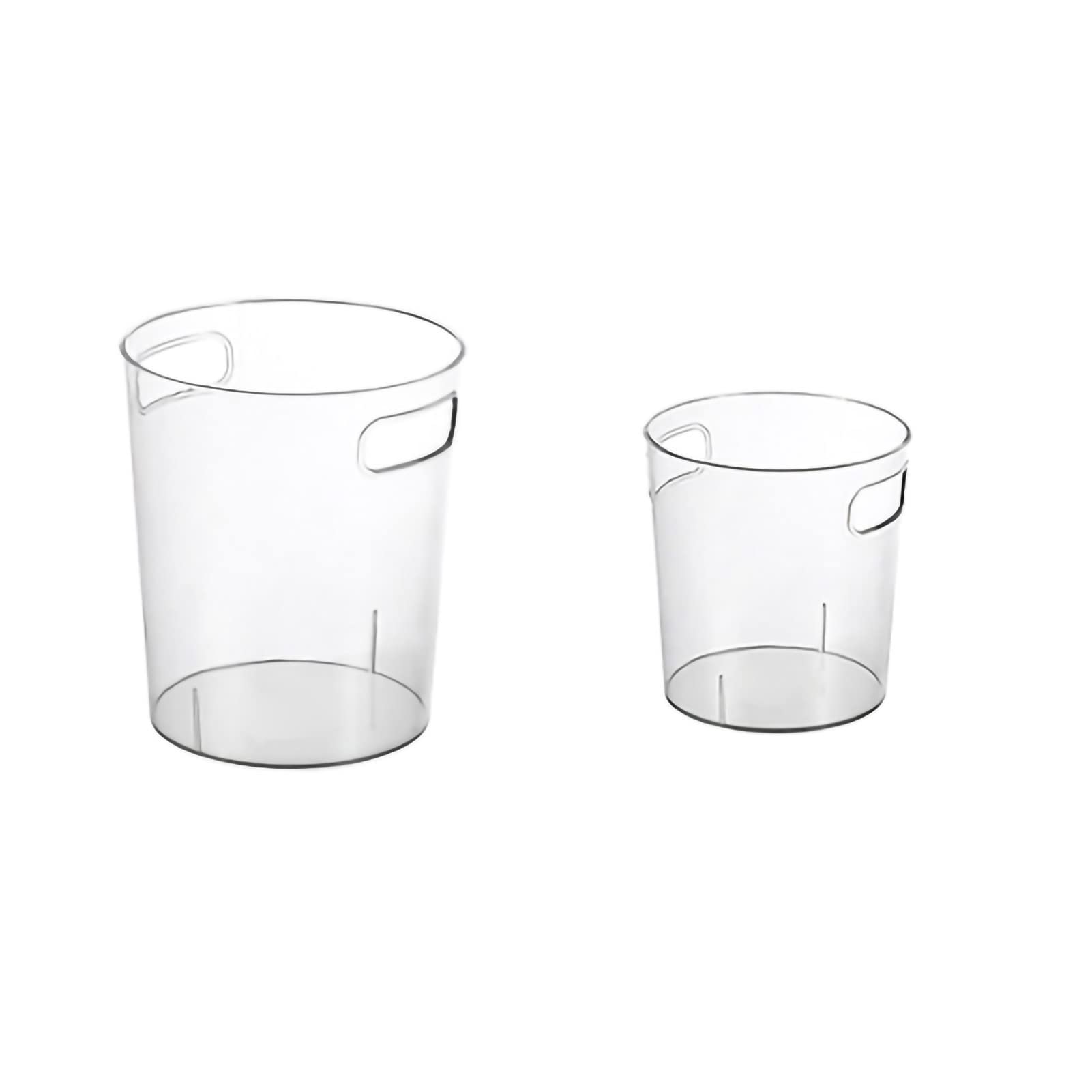 NDNCZDHC Clear Trash Can Plastic Wastebasket Round Garbage Container Bin with Handles for Bathroom, Bedroom, Kitchen, College Dorm, Office, Craft Room, 18x27x21.5cm