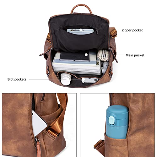 CLUCI Womens Backpack Leather Fashion Travel Casual College Work Backpack Detachable Ladies Covertible Shoulder Bag